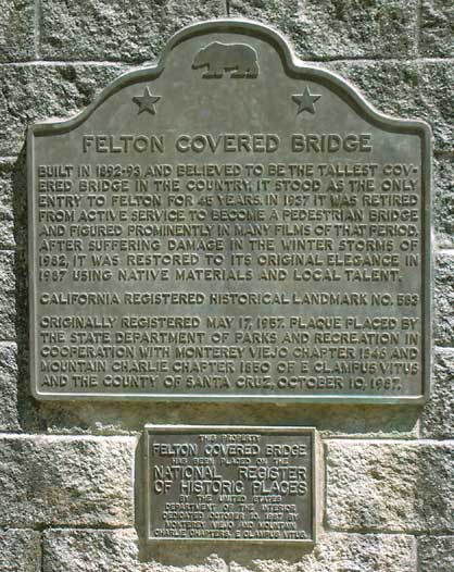 Santa Cruz County Parks Department - Felton Covered Bridge